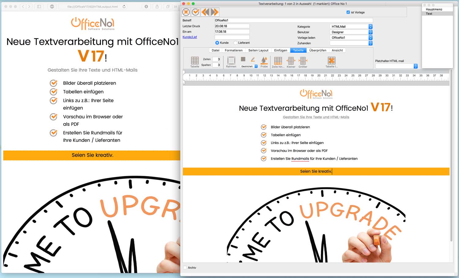Neue Textverarbeitung ab OfficeNo1 V17 - steigen Sie mit auf! Neue Textverarbeitung ab OfficeNo1 V17 - steigen Sie mit auf!